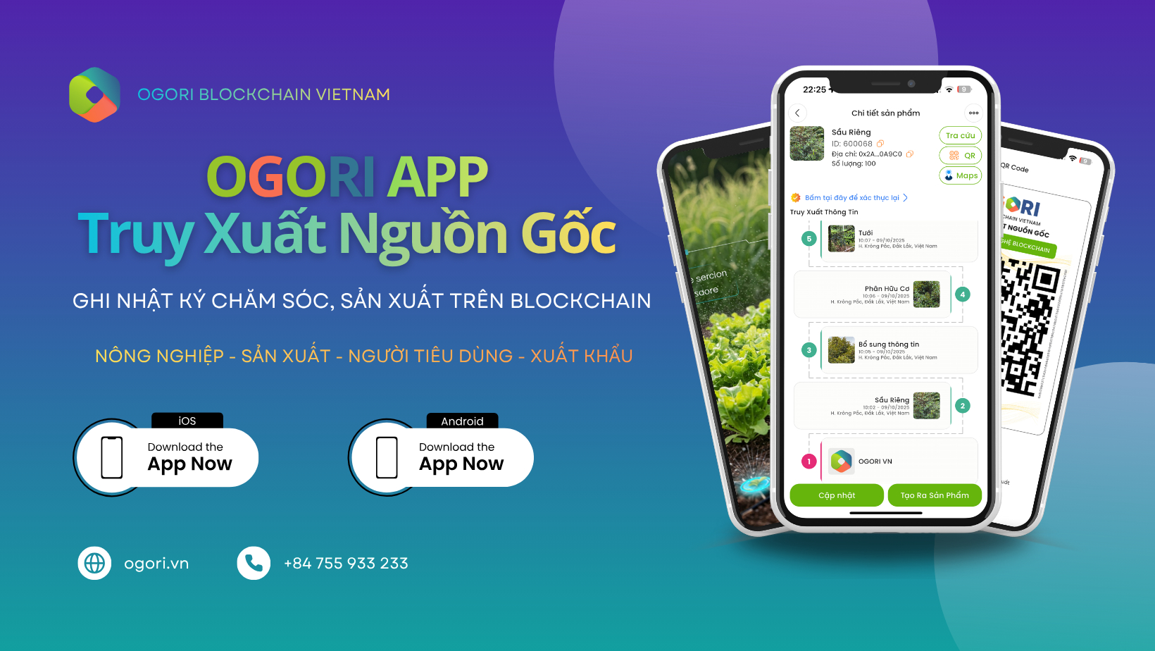 OGORI Truy Xuất Nguồn Gốc Với Blockchain - Nông Nghiệp Thông Minh